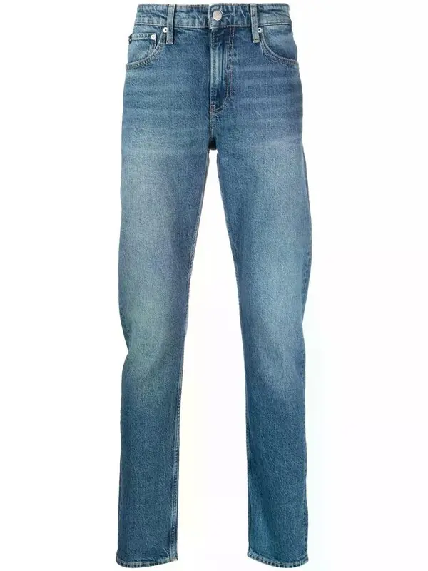 Calvin Klein Slim-cut Jeans With Logo Patch