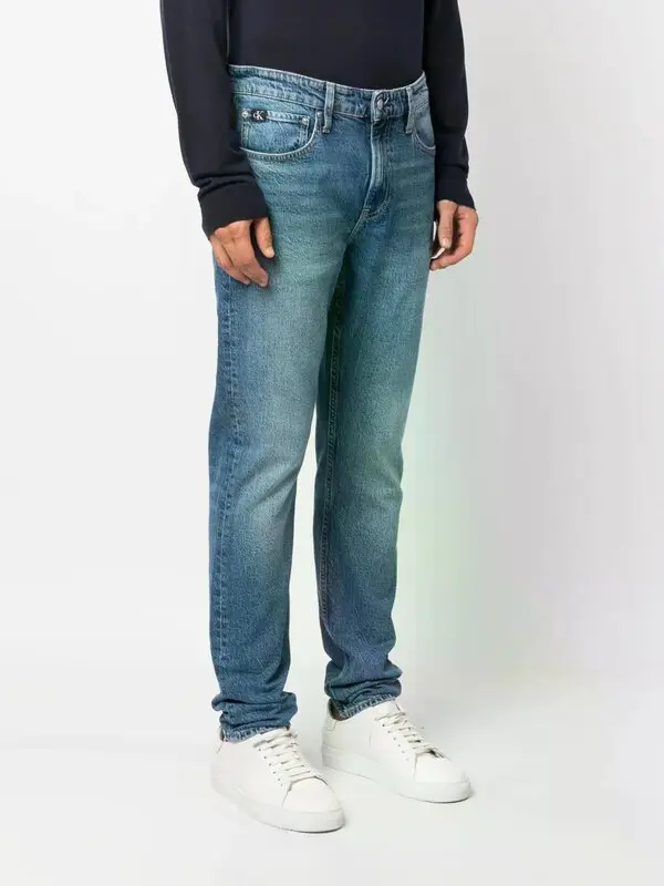 Calvin Klein Slim-cut Jeans With Logo Patch