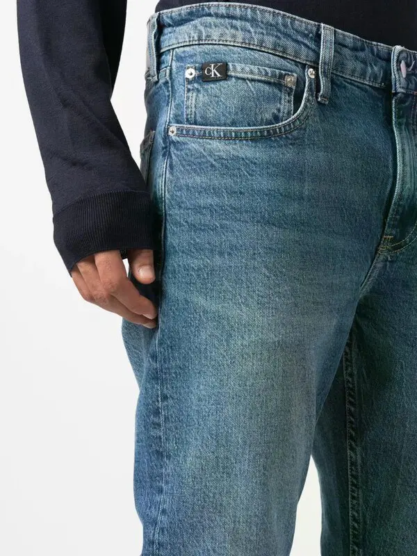 Calvin Klein Slim-cut Jeans With Logo Patch