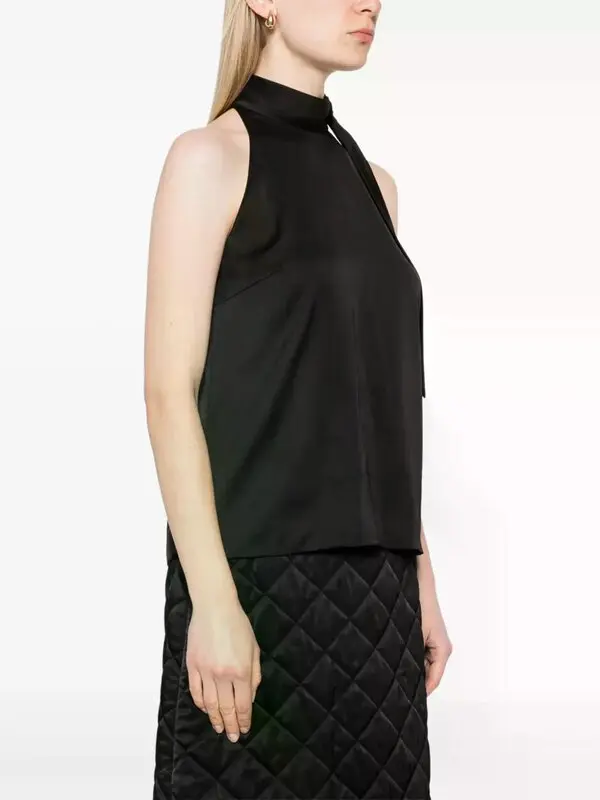 Theory Textured-satin Halter Top