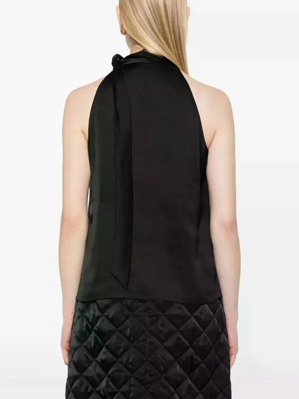 Theory Textured-satin Halter Top