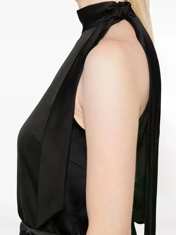 Theory Textured-satin Halter Top