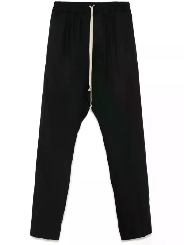 Rick Owens Drawstring Slim Long Trousers - Black