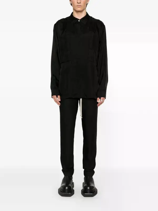 Rick Owens Drawstring Slim Long Trousers - Black