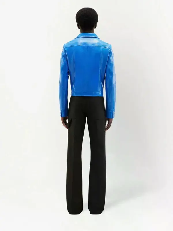 COURREGES Logo Patch Shirt Jacket - Blue