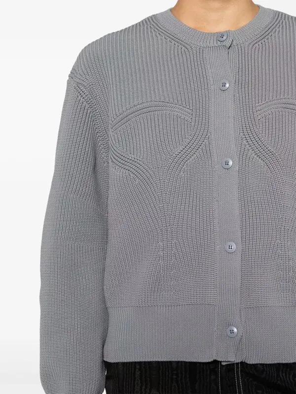 JNBY Ribbed Crew Neck Cardigan