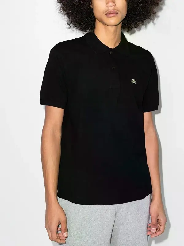 Lacoste Logo-patch Short-sleeve Polo Shirt - Black