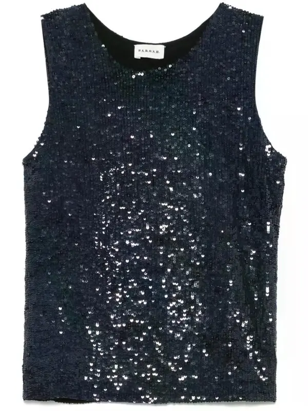 P.a.r.o.s.h Sequined Tank Top - Blue