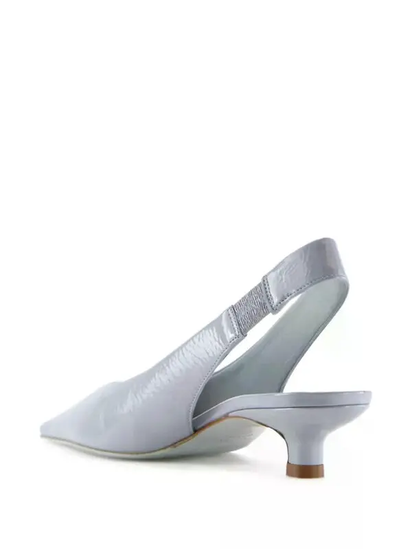 NOTABENE Eleonora Patent-leather Slingback Pumps - Blue