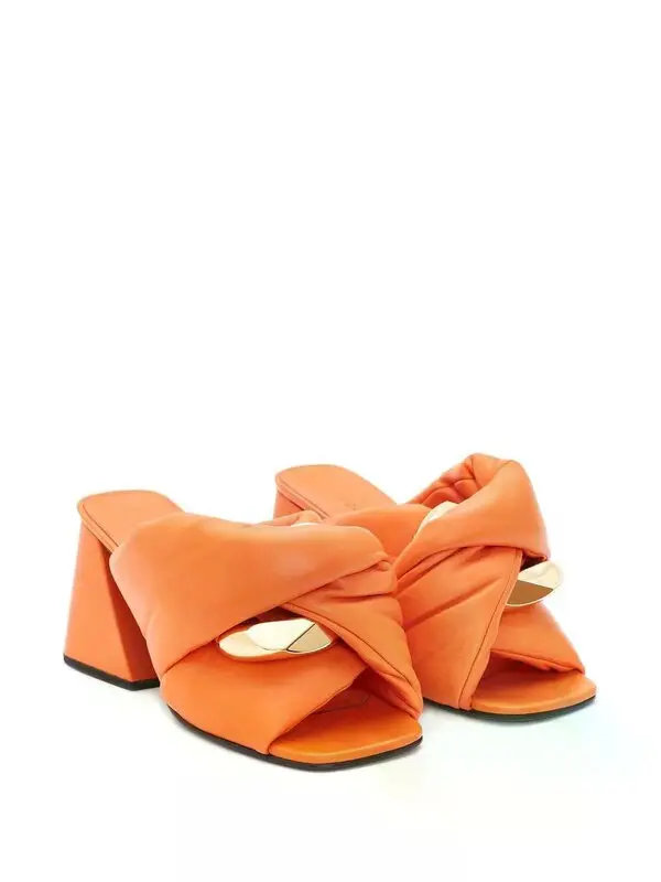 JW Anderson Chain Twist Leather Sandals - Orange