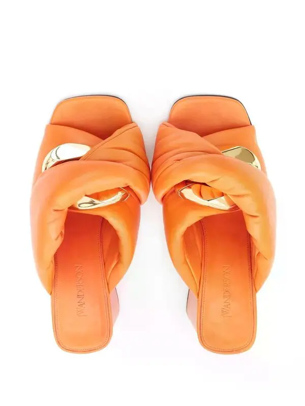 JW Anderson Chain Twist Leather Sandals - Orange