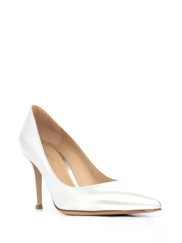 GIANVITO ROSSI 85mm Metallic Leather Pumps - Silver