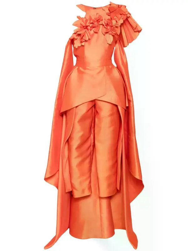 SAIID KOBEISY Mikado Jumpsuit With Embroidery - Orange