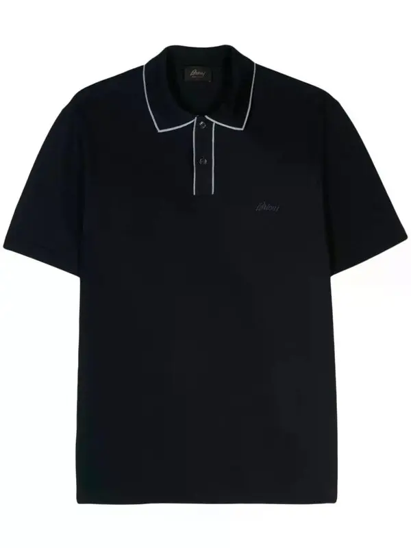 Brioni Logo-embroidered Cotton Polo Shirt