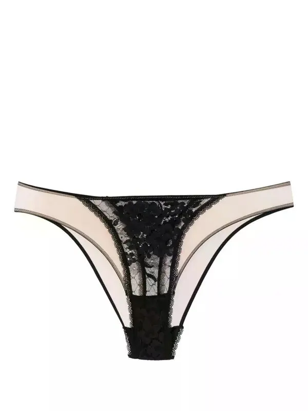 Wolford Semi-sheer Laced Briefs - Black