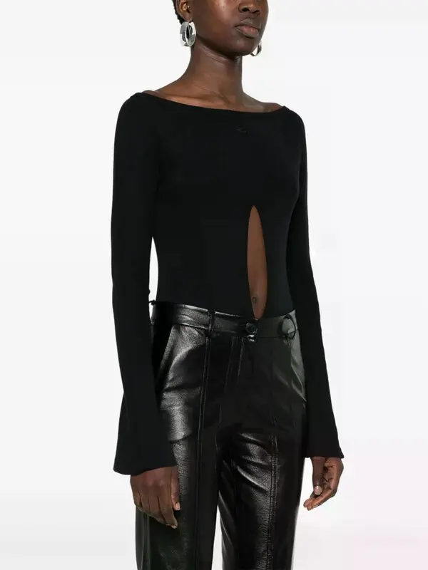 COURREGES Cut-out Bodysuit - Black