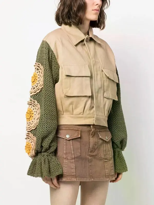 TU LIZÉ Knit-sleeve Cropped Jacket