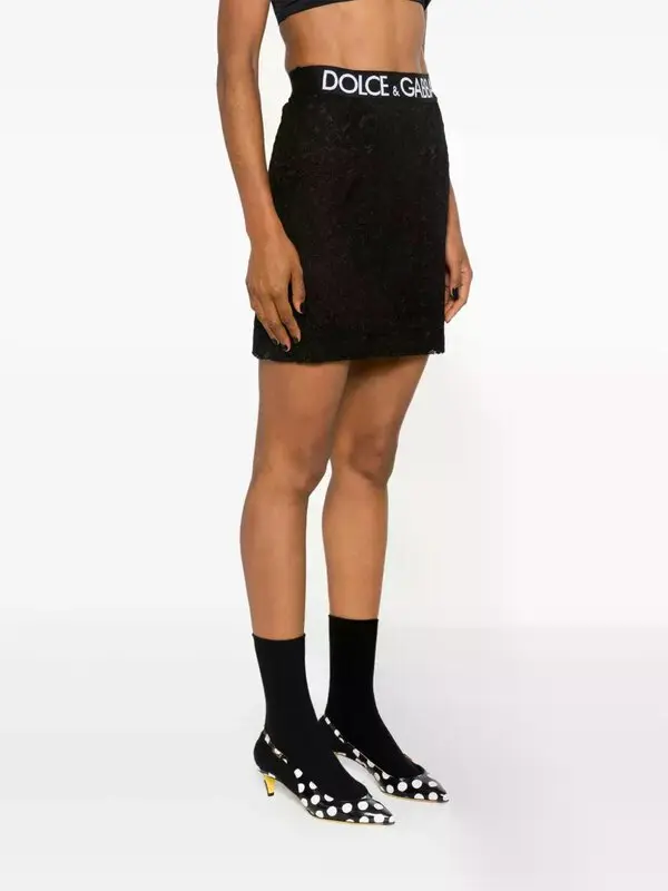 Dolce & Gabbana Floral-lace Mini Skirt