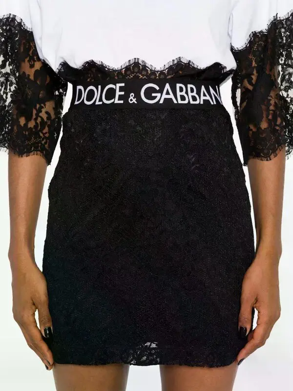 Dolce & Gabbana Floral-lace Mini Skirt
