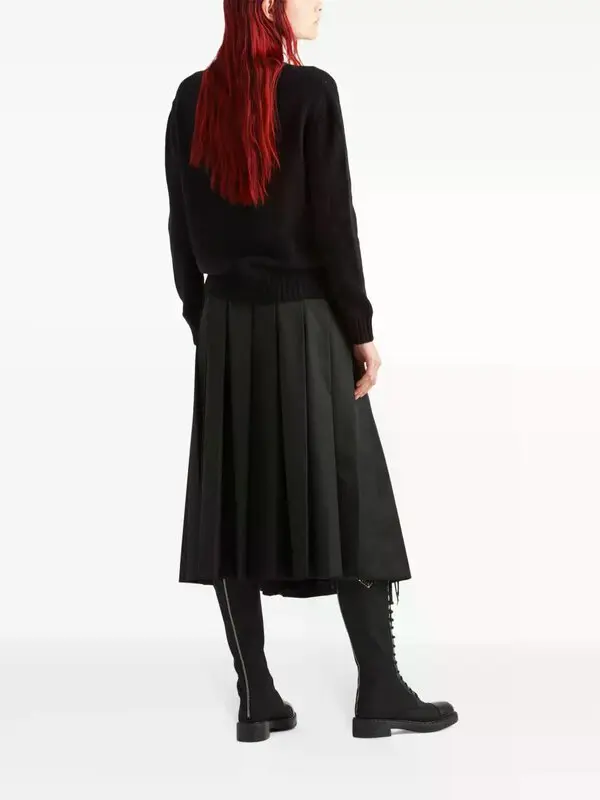 Prada Logo Crew-neck Sweater - Black