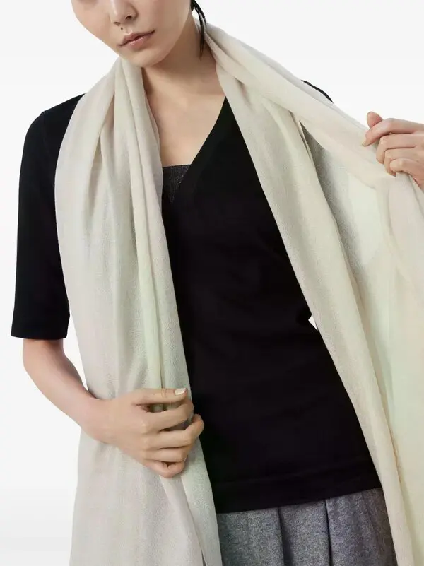 Brunello Cucinelli Fine-knit Frayed Scarf - Neutrals