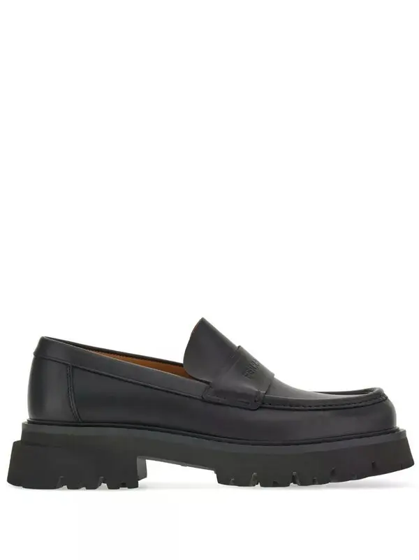 FERRAGAMO Logo-embossed Chunky Leather Loafers