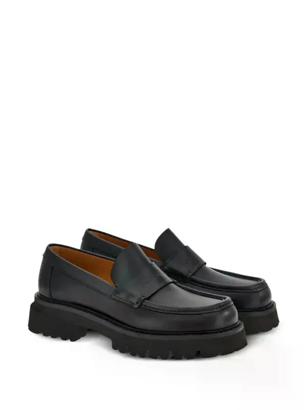 FERRAGAMO Logo-embossed Chunky Leather Loafers