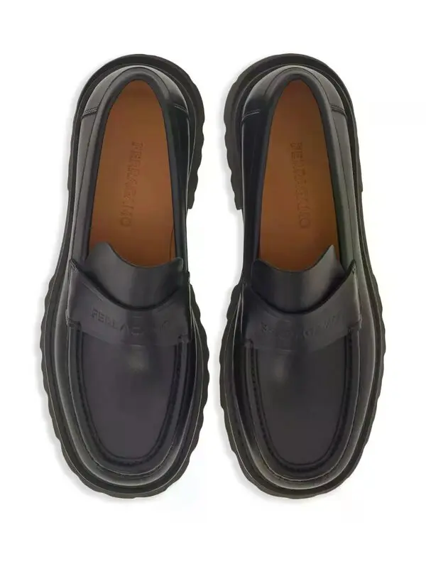 FERRAGAMO Logo-embossed Chunky Leather Loafers