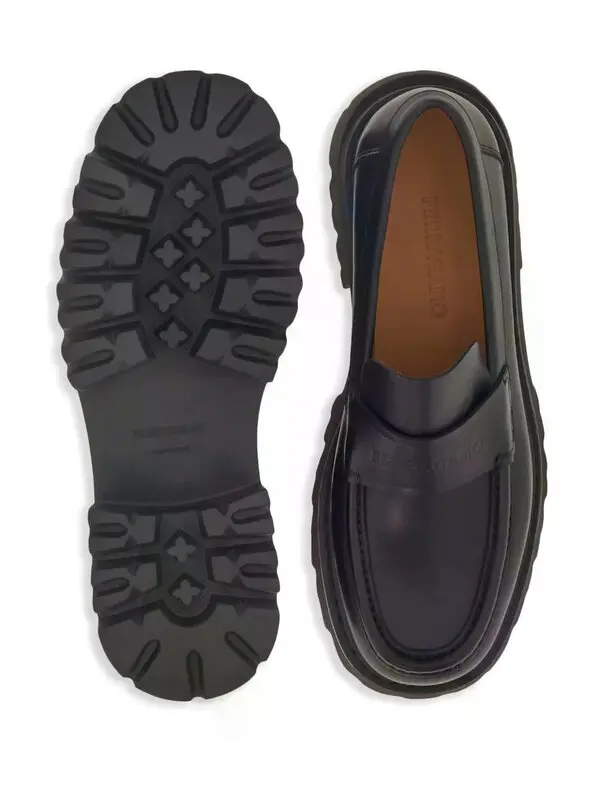 FERRAGAMO Logo-embossed Chunky Leather Loafers