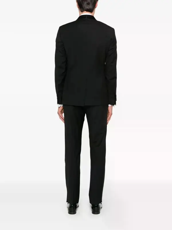 Tagliatore Satin-trim Suit - Black