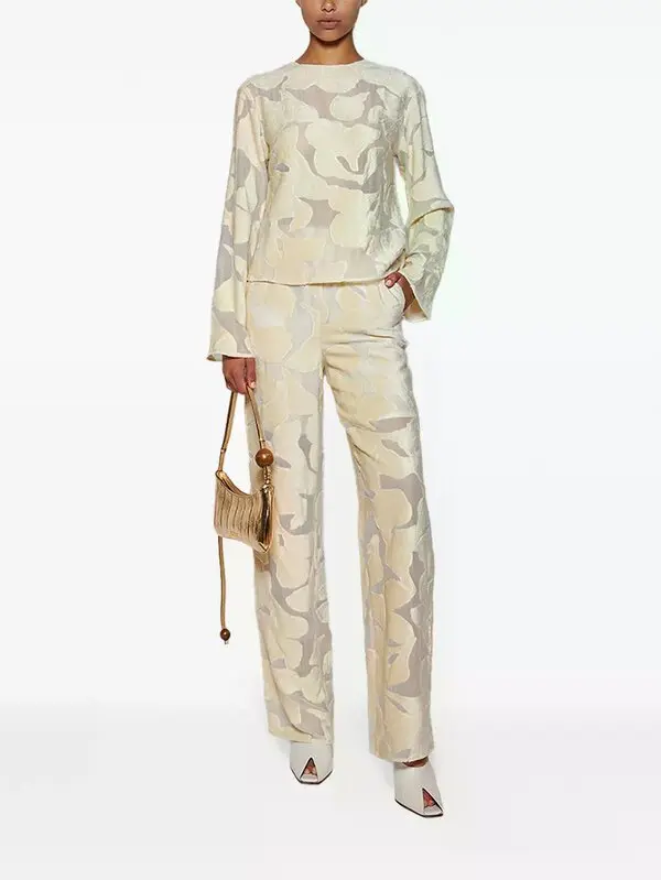 Loulou De Saison Floral-patterned Palazzo Pants - Neutrals