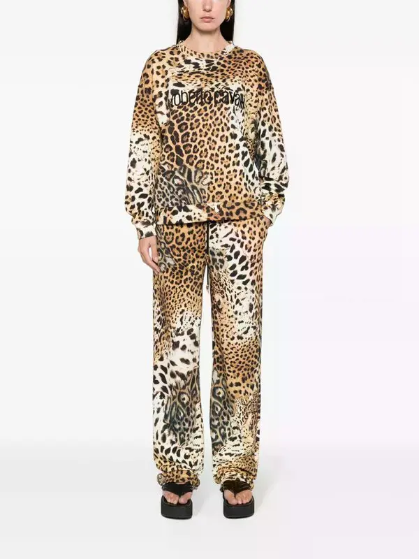 Roberto Cavalli Jaguar Skin-print Cotton Sweatshirt