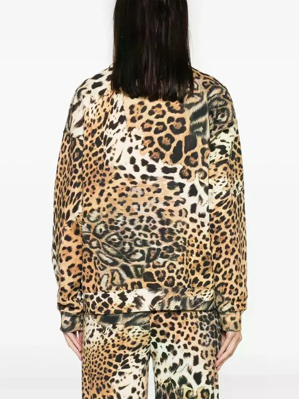Roberto Cavalli Jaguar Skin-print Cotton Sweatshirt