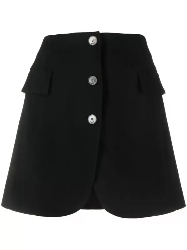 LANVIN Button-front Virgin Wool Miniskirt