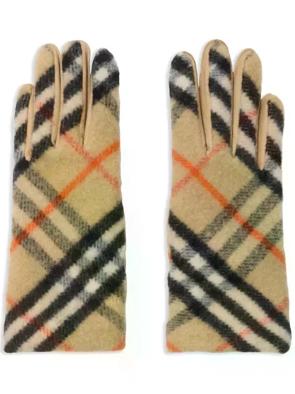 Burberry Check-pattern Wool Gloves