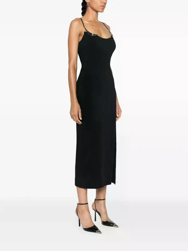 MUGLER Metallic-details Midi Dress