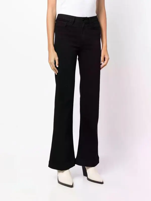 Paige Leenah High-waist Flared Jeans - Black