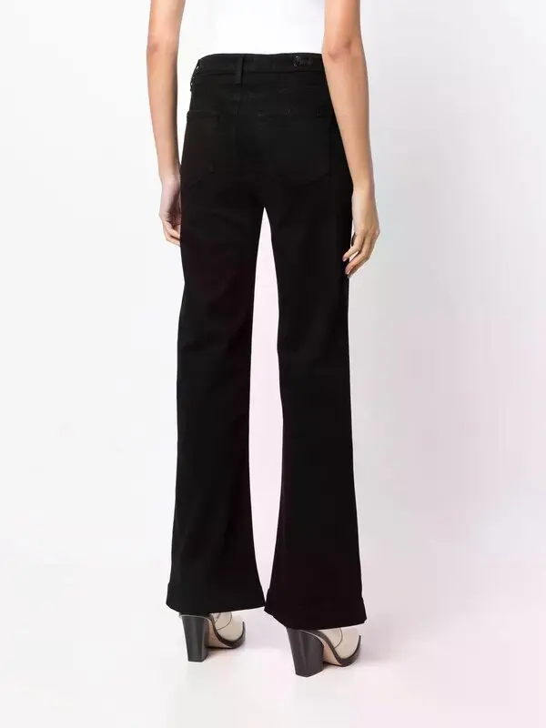 Paige Leenah High-waist Flared Jeans - Black