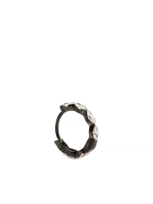 MARIA TASH 18kt Gold Invisible Marquise Single Earring - Black
