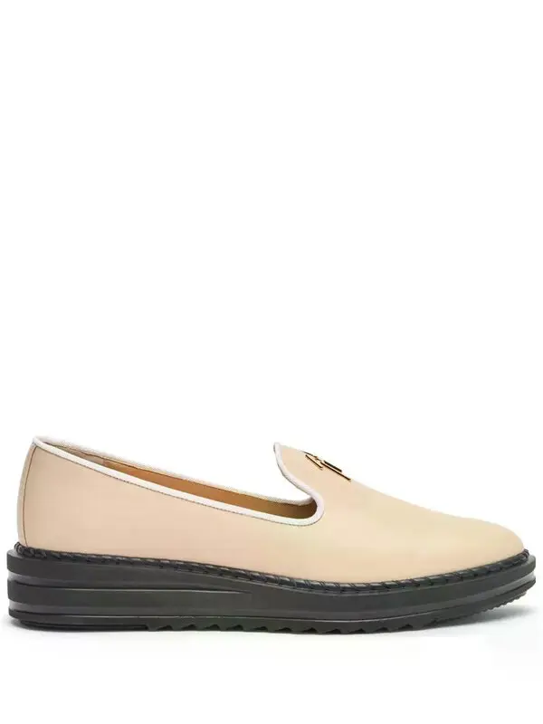 GIUSEPPE ZANOTTI Logo-lettering Loafers - Neutrals