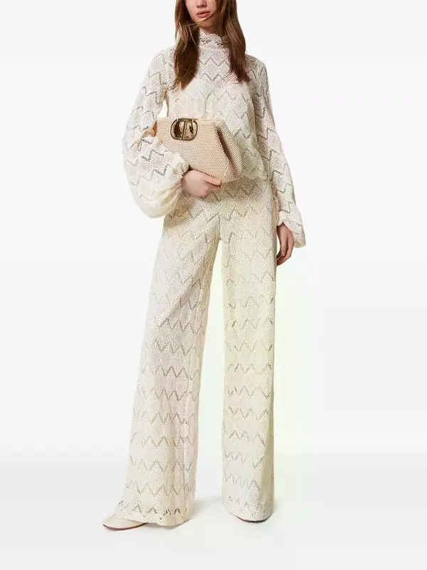 TWINSET Macramé Palazzo Trousers