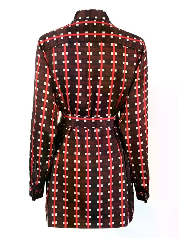 WALES BONNER Check-print Tie-waist Blouse