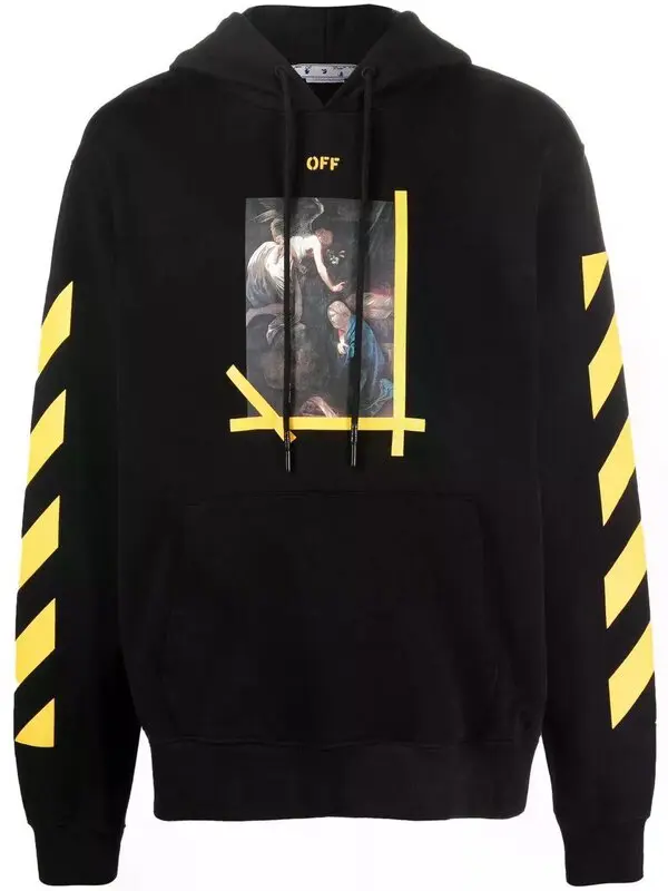 Off-White Caravaggio-print Hoodie - Black