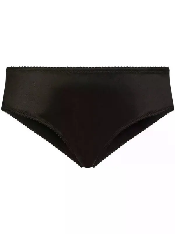 Dolce & Gabbana Mid-rise Satin Briefs - Black
