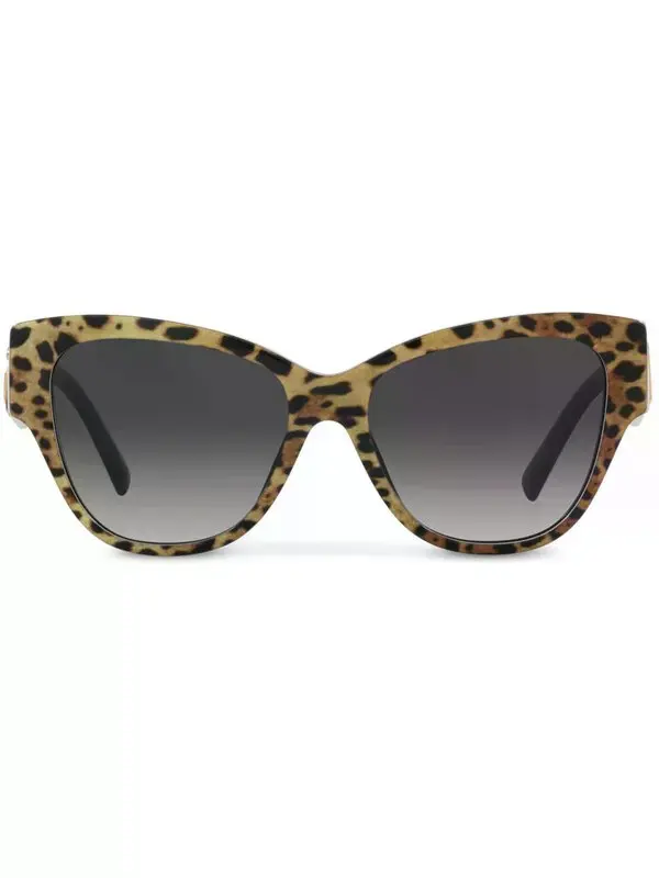 Dolce & Gabbana Leopard-print Butterfly-frame Sunglasses