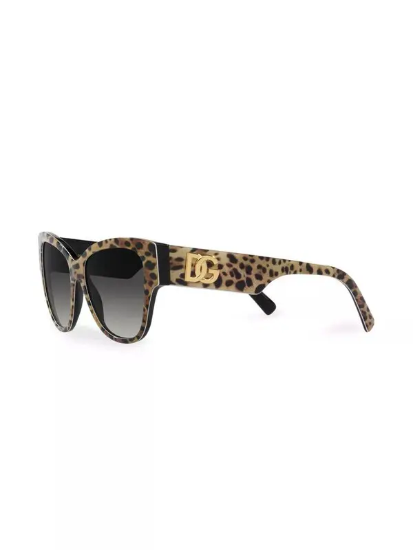Dolce & Gabbana Leopard-print Butterfly-frame Sunglasses