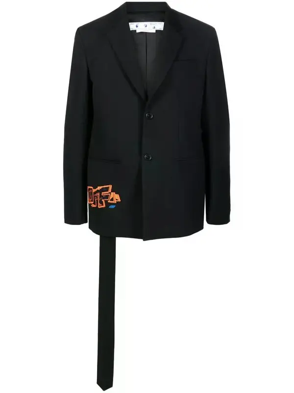 Off-White Graf Coupe' Strap Rel Single-breasted Blazer