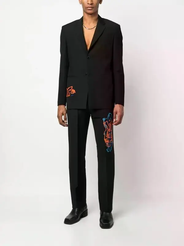 Off-White Graf Coupe' Strap Rel Single-breasted Blazer