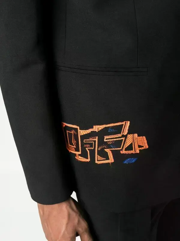 Off-White Graf Coupe' Strap Rel Single-breasted Blazer