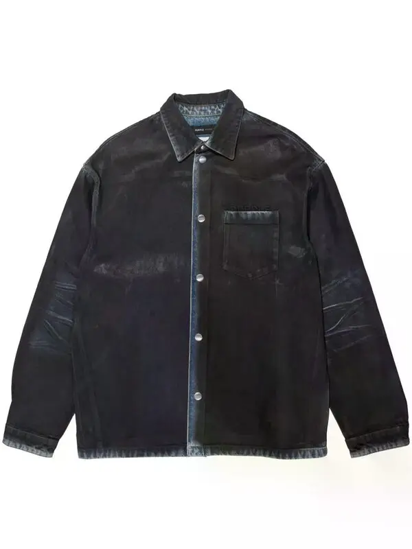 PURPLE BRAND Logo-embossed Coated Shirt Jacket